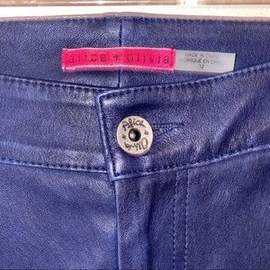 Alice + Olivia | Pants & Jumpsuits | Alice Olivia Navy Blue Leather ...